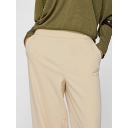 Vila Damen Anzughose "VIVARONE HW WIDE PANT - NOOS"sandshell, Gr. 42, unifarben, Milano Rib, Obermaterial: 66% Polyester, 28% Viskose, 6% Elasthan,