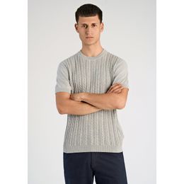 LINDBERGH Herren Kurzarmshirt "T-Shirt (Kurzarm) Relaxed Fit", grau, Gr. S, Obermaterial: 100% Baumwolle, Shirts