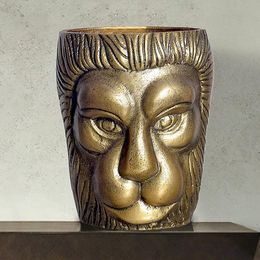 Pharao24.de Blumentopf Vase aus Aluminium handgearbeitet