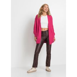 bonprix Damen Longstrickjacke "Longstrickjacke", rosa, Gr. 40, Obermaterial: 50% Baumwolle, 50% Polyacryl, Strickjacken, lockere Passform, mit