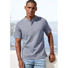 John Devin Herren T-Shirt "Kurzarm-Poloshirt aus Struktur-Qualit&auml;t"grau, Gr. XL, Strukturmuster, Obermaterial: 83% Baumwolle, 16% Polyester, 1%