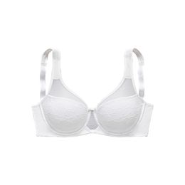 Damen Minimizer-BH, NUANCE BY LASCANA, Gr. 105, wei&szlig;, Spitze, Obermaterial: 83% Polyamid, 17% Elasthan, BHs, mit B&uuml;gel und breiten Tr&auml;gern, aus