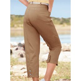 Casual Looks Damen 7/8-Jeans, braun, Gr. 44, unifarben, 96% Baumwolle, 4% Elasthan, Jeans