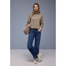 Street One Damen Sweatshirtlight terra mocha, Gr. 34, unifarben, Sweatware, 85% Baumwolle, 15% Polyester, Sweatshirts, mit Stehkragen