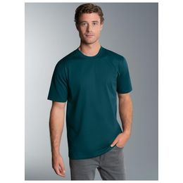 TRIGEMA Herren T-Shirt "TRIGEMA T-Shirt DELUXE Baumwolle", blau, Basic, Gr. XL, Single Jersey, 100% Baumwolle, Shirts