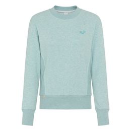 Ragwear Damen Sweatshirt "AZALLEA O"aqua, Gr. XS, unifarben mit Farbeinsatz, Sweatware, Obermaterial: 70% Baumwolle, 30% Polyester, Sweatshirts, mit