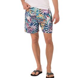 TRIGEMA Herren Shorts "TRIGEMA Bade-/Freizeitshorts mit Druckmotiv", wei&szlig;, Gr. XL, Web, 50% Baumwolle, 50% Polyamid, Hosen