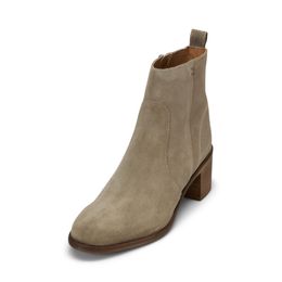 Marc O'Polo MARC O'POLO Damen Stiefelette "aus weichem Veloursleder", Gr. 42, beige, Obermaterial: 100% Leder, unifarben, Schuhe