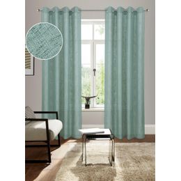 Gardine Bruno Banani, B:140cm H:175cm, gr&uuml;n, Polyester, Wohnzimmer, Gardinen, "Jaden", modern, zeitloser Schal, Leinenoptik