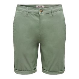 Only & Sons ONLY & SONS Herren Shorts "ONSSAUL 0573 SHORTS NOOS", gr&uuml;n, Gr. XL, unifarben, Web, Obermaterial: 98% Baumwolle, 2% Elasthan, Hosen