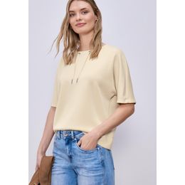 Street One Damen Sweatshirtsmoke beige, Gr. 46, unifarben, Sweatware, Obermaterial: 46% Modal, 46% Polyester, 8% Elasthan, Sweatshirts, Halbarm