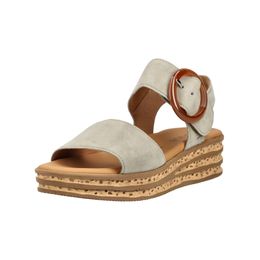 Gabor Damen Keilsandalette "Gabor Sandalen Leder", Gr. 39, beige, Leder, Schuhe