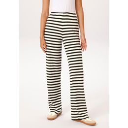 Aniston CASUAL Damen Schlupfhose, schwarz-wei&szlig;, Gr. 36, geringelt, gestreift, Strick, Obermaterial: 51% Viskose, 44% Polyester, 5% Elasthan, Hosen,
