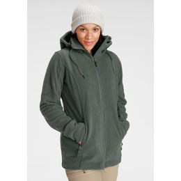 Polarino Damen Fleecejacke "Gro&szlig;e Gr&ouml;&szlig;en", gr&uuml;n, Gr. 48, unifarben, Fleece, Obermaterial: 100% Polyester, Jacken, f&uuml;r kalte Tage, aus Fleece,
