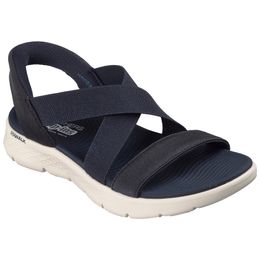 Skechers Damen Sandale "GO WALK FLEX SANDAL-GLIMMER UP", Gr. 40, blau, Textil, Glitzer, Schuhe, Sommerschuh, Schlupfschuh mit Goga Mat Foatbed
