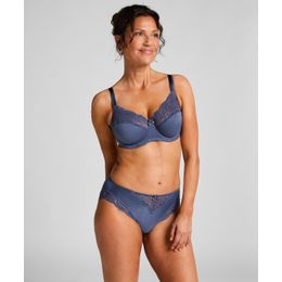 Hunkem&ouml;ller HUNKEM&Ouml;LLER Damen Slip "Sophie high knickers", Gr. Mblau, 53% Polyester, 37% Polyamid, 10% Elasthan, Unterhosen