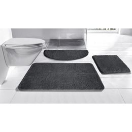 Badematte OTTO HOME, H:20mm, grau, Polyester, Badematten, "Inga, Badezimmer Teppich, Badvorleger", Badteppich, unifarben, weich, als halbrund und