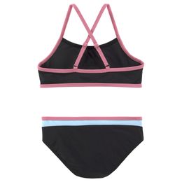 Bench. M&auml;dchen Bustier-Bikini, schwarz, Basic, Gr. 170, unifarben mit Farbeins&auml;tzen, Polyamid, Bikini-Sets, mit bunten Details