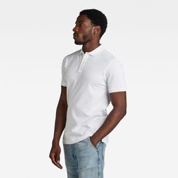 G-Star Raw G-STAR Herren Poloshirt "Poloshirt Dunda slim stripe", wei&szlig;, Gr. S, unifarben, Piqu&eacute;, Obermaterial: 95% Baumwolle, 5% Elasthan, Shirts, in