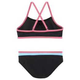 Bench. M&auml;dchen Bustier-Bikini, schwarz, Basic, Gr. 146, unifarben mit Farbeins&auml;tzen, Polyamid, Bikini-Sets, mit bunten Details