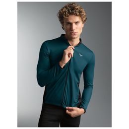 TRIGEMA Herren Trainingsjacke "TRIGEMA Fahrradjacke mit 3-Teiliger R&uuml;ckentasche", gr&uuml;n, Gr. L, Trikot, 100% Polyester (recycelt), Jacken