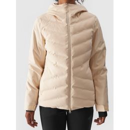 4F Damen Skijacke, beige, Gr. S, unifarben, Steppware, Obermaterial: 100% Polyester. Futter: 100% Polyester. Wattierung: 100% Polyester, Jacken