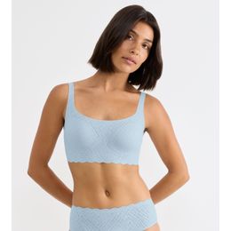 Sloggi Damen Bustier "ZERO Feel Bliss", Gr. XS, blau, Spitze, Obermaterial: 76% Polyamid, 24% Elasthan, BHs, mit herausnehmbaren, atmungsaktiven Pads