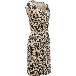Ragwear Damen Shirtkleid "Lilithe YOUMODO"sand, Gr. M, Obermaterial: 50% Baumwolle, 50% Modal, Kleider, Sommerkleid mit Alloverprint und Flechtg&uuml;rtel