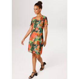 Aniston CASUAL Damen Sommerkleid, bunt, Gr. 46, gebl&uuml;mt, Mesh, Obermaterial: 95% Polyester, 5% Elasthan. Futter: 95% Viskose, 5% Elasthan, Kleider,