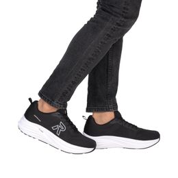 RIEKER SPORT Herren Plateausneaker, Gr. 41schwarz, Textil, unifarben, Schuhe, Freizeitsneaker, Halbschuh, Schn&uuml;rschuh mit Plateau