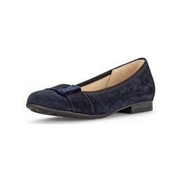 Gabor COMFORT Damen Ballerina "Gabor Comfort Ballerinas Veloursleder", Gr. 38, blau, Veloursleder, Schuhe