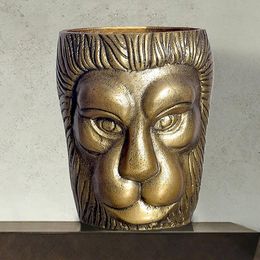 Pharao24.de Blumentopf Vase aus Aluminium handgearbeitet