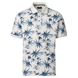 Poloshirt Casamoda "Casamoda Polo-Shirt Print", Herren, Gr. M, wei&szlig;beige, 100% Baumwolle, Shirts