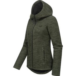Ragwear Damen Kapuzenstrickjacke "Lyshka Melange", gr&uuml;n, Gr. XXL, Grobstrick, Obermaterial: 56% Baumwolle, 44% Polyester. Innenfutter: 100%