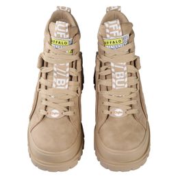 Buffalo Damen Stiefel "Buffalo Aspha Nc Mid -Vegan Nappa", Gr. 40, beige, Polyurethan, unifarben, Schuhe