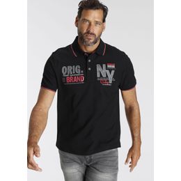 MAN'S WORLD MAN'S WORLD Herren Poloshirt, schwarz, Gr. XXXL, bedruckt, Piqu&eacute;, Obermaterial: 100% Baumwolle, Shirts, Kurzarm, mit stilvollem Print, Polokragen