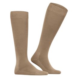 Falke Herren Kniestr&uuml;mpfe "Tiago", Gr. 43, braun, Baumwollmischung, unifarben, Socken, mit leichtem Glanz, atmungsaktiv