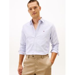 Tommy Hilfiger Herren Langarmhemd "HERITAGE OXFORD STRIPE Regular Fit SHIRT", blau, Gr. L, gestreift, Web, Obermaterial: 100% Baumwolle, Hemden,