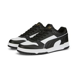 Puma Damen Sneaker "RBD GAME LOW", Gr. 37, schwarz-wei&szlig;, Leder, Synthetik, Schuhe