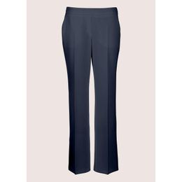 Madeleine Mode MADELEINE Damen Stoffhose "Schlupfhose Elegante Damenhose mit B&uuml;gelfalten", blau, Modern, Gr. 36, Obermaterial: 88% Polyester PES. 12% Elasthan EL.,
