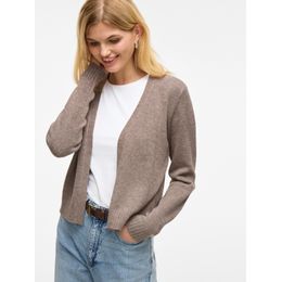 Vila Damen Cardigan "VIRIL SHORT L/S KNIT CARDIGAN-NOOS"falcon detail:melange, Gr. L, meliert, Feinstrick, Obermaterial: 50% Viskose, 27% Nylon, 23%