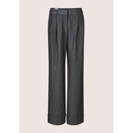 Madeleine Mode MADELEINE Damen Stoffhose "Stoffhose Nadelstreifenhose mit weitem Bein", grau, Modern, Gr. 21, Obermaterial: 63% Polyester PES. 33% Viskose CV. 4%