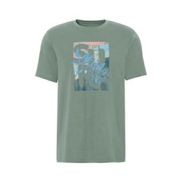 John Devin Herren T-Shirt, gr&uuml;n, Gr. L, bedruckt, Jersey, Obermaterial: 100% Baumwolle, Shirts, Rundhalsshirt mit Surf -Aufdruck aus reiner Baumwolle