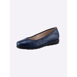 Classic Basics Damen Ballerina, Gr. 37, blau, Glattleder, Basic, Schuhe