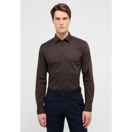 Eterna Herren Langarmhemd "SLIM FIT", braun, Gr. 38, 100% Baumwolle, Hemden, NON IRON (b&uuml;gelfrei)