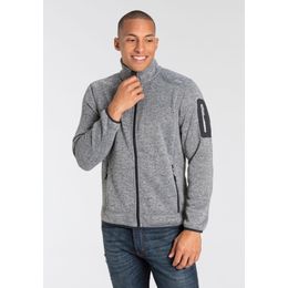 CMP Herren Strickfleecejacke "MAN JACKET", grau, Gr. 50, Strick, Obermaterial: 100% Polyester, Jacken, mit hochschlie&szlig;endem Kragen, atmungsaktiv,