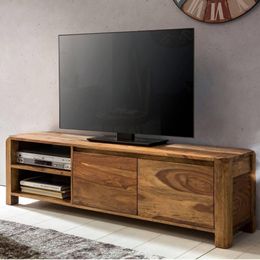 Pharao24.de TV Board Fernsehschrank aus Sheesham Massivholz 140 cm breit