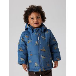 name it Jungen Outdoorjacke "NMMMAX PA JACKET AOP NOOS", blau, Gr. 92, bedruckt, Web, Obermaterial: 100% Polyester, Jacken
