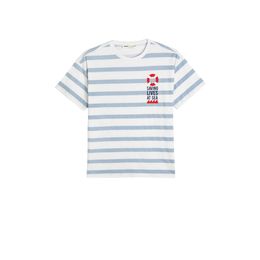 KOTON T-Shirt Jungen Gr&ouml;&szlig;e 134/140 rauchblau / rot / wei&szlig;