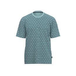 TRIGEMA Herren T-Shirt "TRIGEMA T Shirt mit Allover-Muster "&Auml;ffchen"", blau, Gr. S, Single Jersey, 100% Baumwolle, Shirts